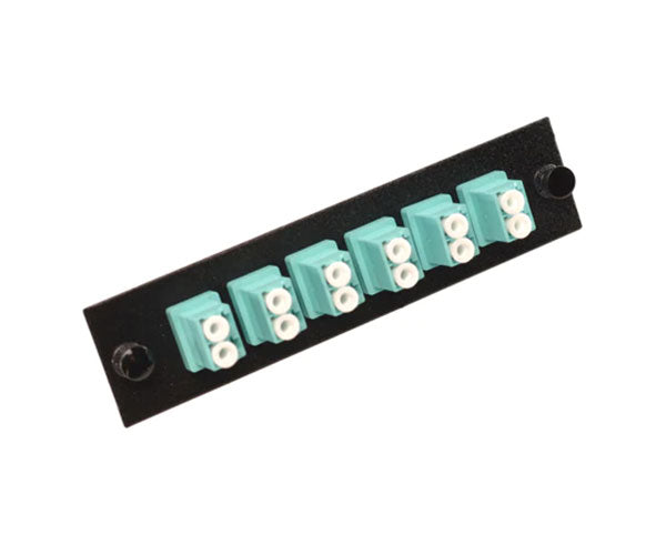 OM3/OM4 LC Adapter Plate with 6 Vertical Duplex Couplers