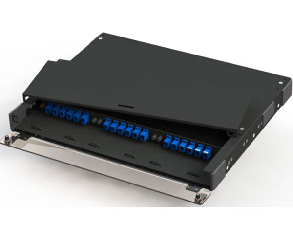 1U Slide Out Fiber Patch & Splice Panel | 3 LGX Panel Slots